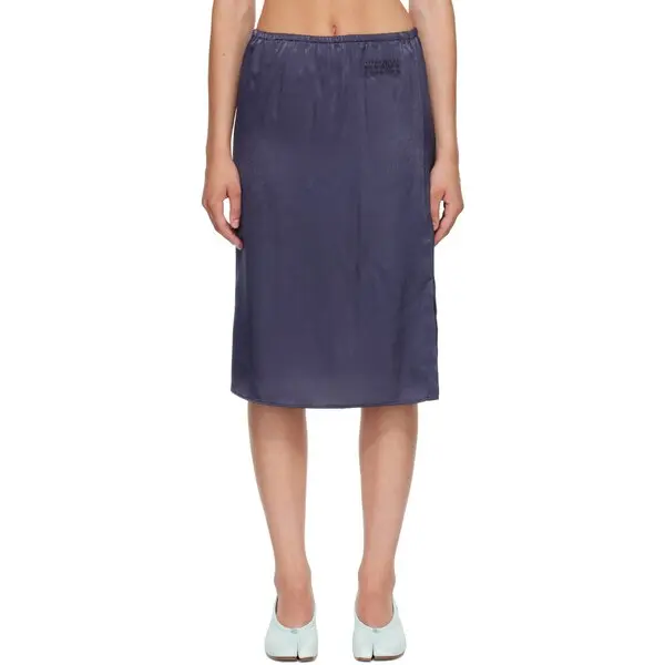 MAISON MARGIELA Logo Printed Buttoned Midi Skirt