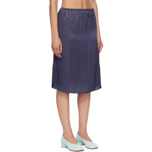 MAISON MARGIELA Logo Printed Buttoned Midi Skirt - No