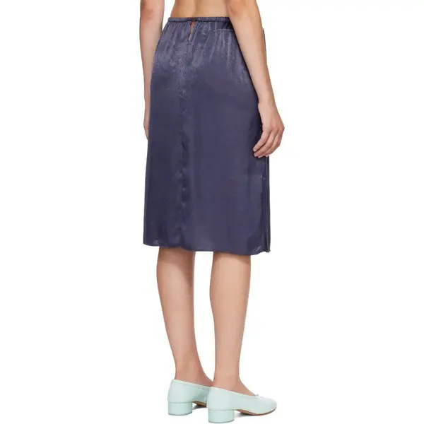 MAISON MARGIELA Logo Printed Buttoned Midi Skirt - No