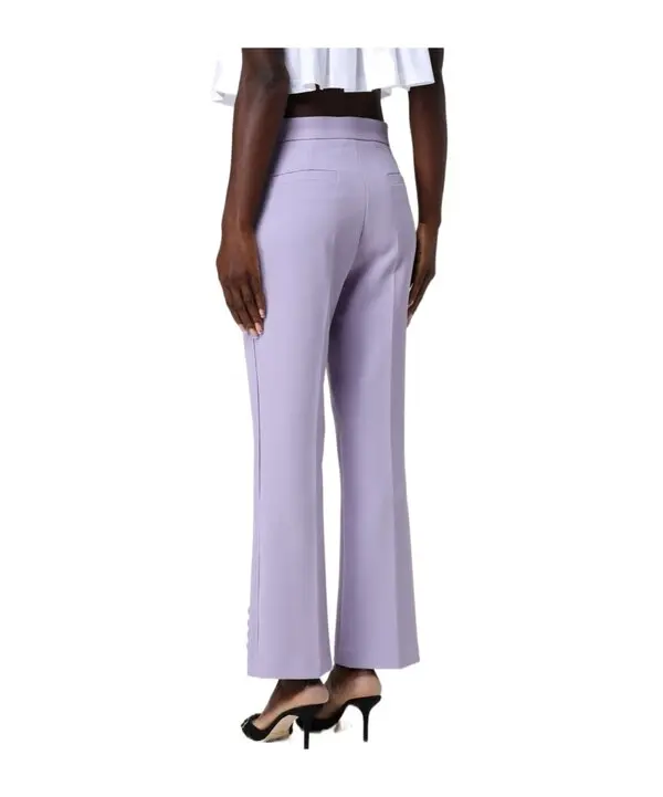 Elisabetta Franchi Crepe Button Trousers