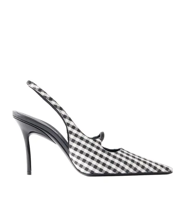 Alaïa Checked Canvas Slingback Pumps - No