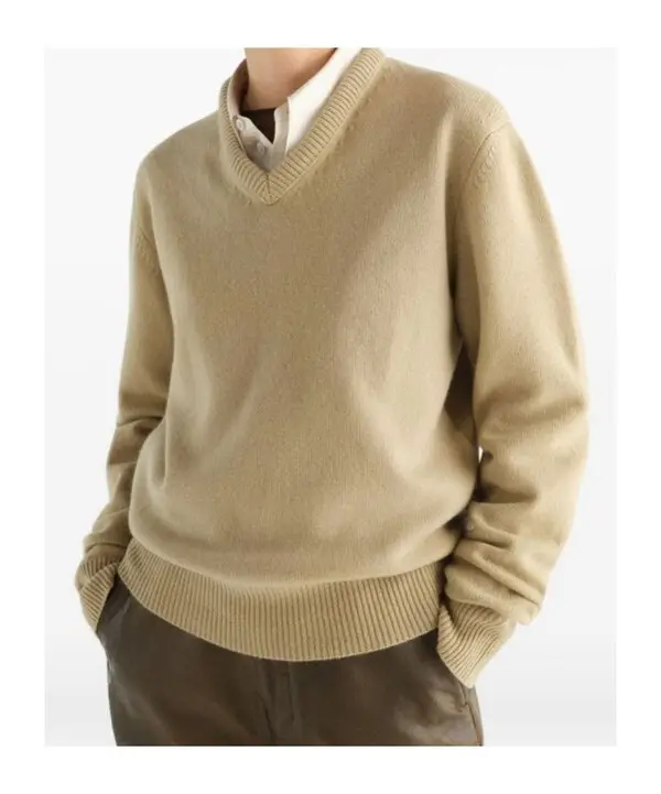 LEMAIRE V-neck Sweater In Cashmere