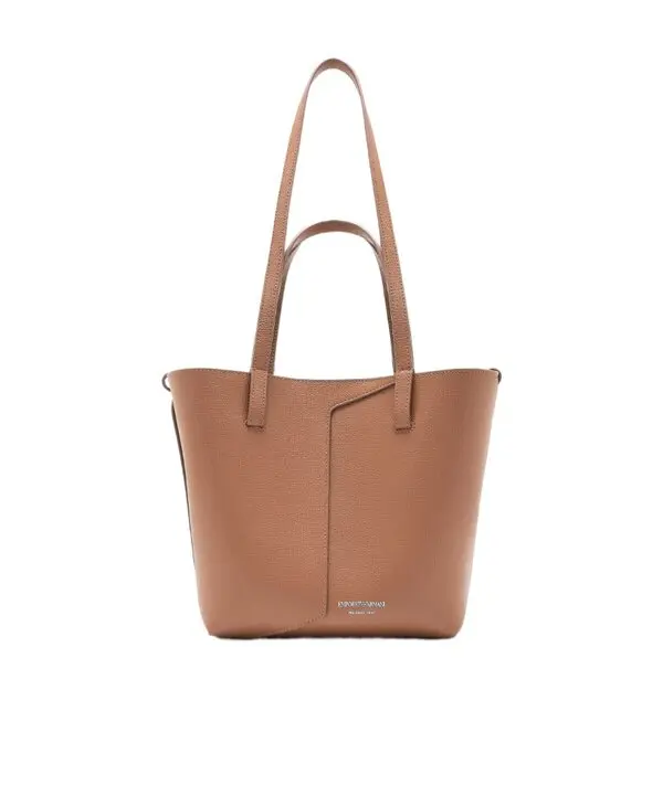 Emporio Armani Logo Print Tote Bag - Brown