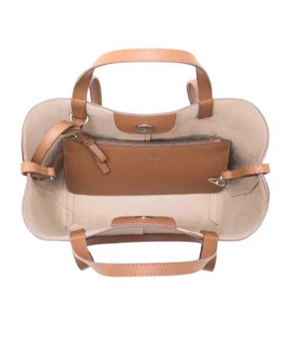 Emporio Armani Logo Print Tote Bag - Brown
