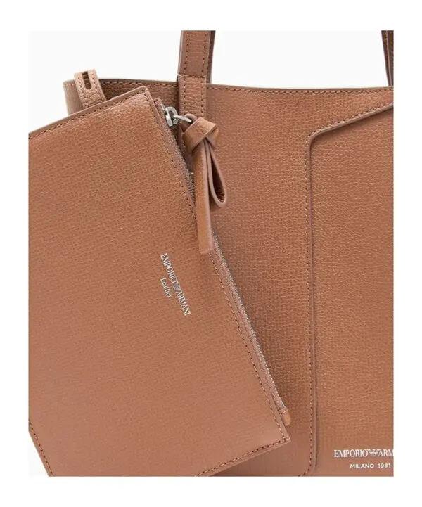 Emporio Armani Logo Print Tote Bag - Brown