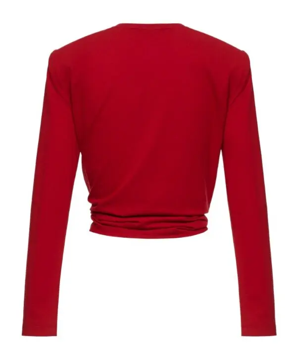 Magda Butrym Knotted Long Sleeve Jersey Blouse
