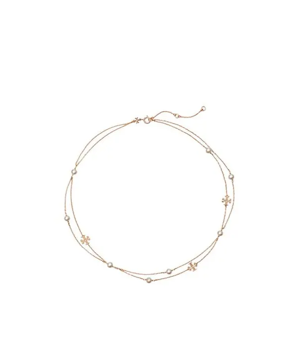 Tory Burch Moondance Layered Necklace - Gold/cream White
