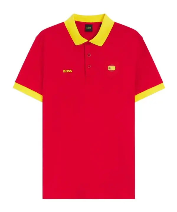 Hugo Boss Paddy Spain Flag Polo Shirt - Light Red
