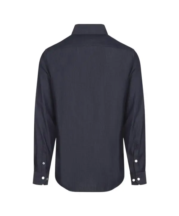 Giorgio Armani Slim Fit Cotton Shirt - Blue Denim