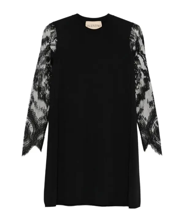 Valentino Garavani Lace-sleeve Mini Dress
