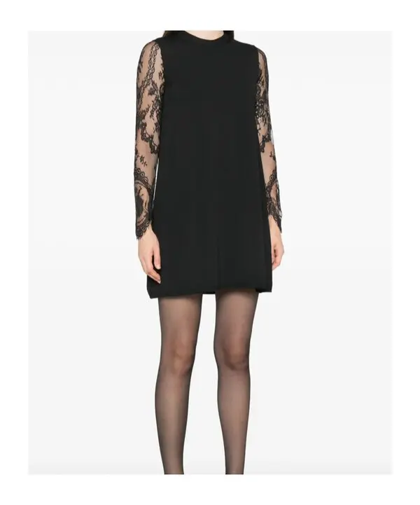 Valentino Garavani Lace-sleeve Mini Dress