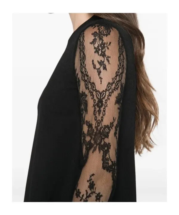 Valentino Garavani Lace-sleeve Mini Dress