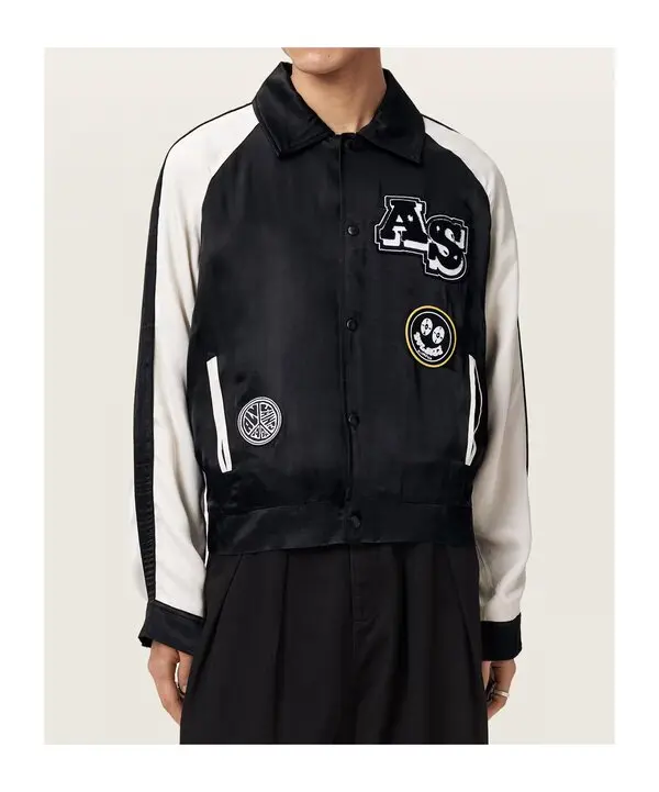 ALLSAINTS Long Sleeve Embellished Snap Button Jacket