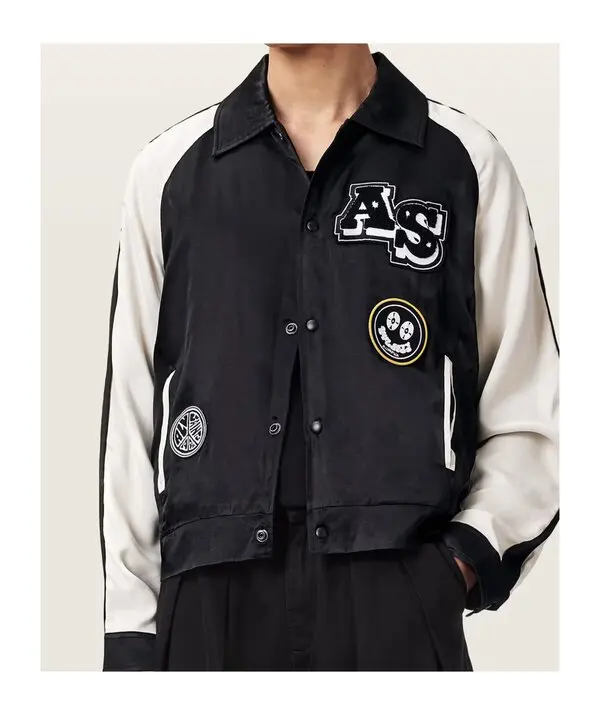 ALLSAINTS Long Sleeve Embellished Snap Button Jacket