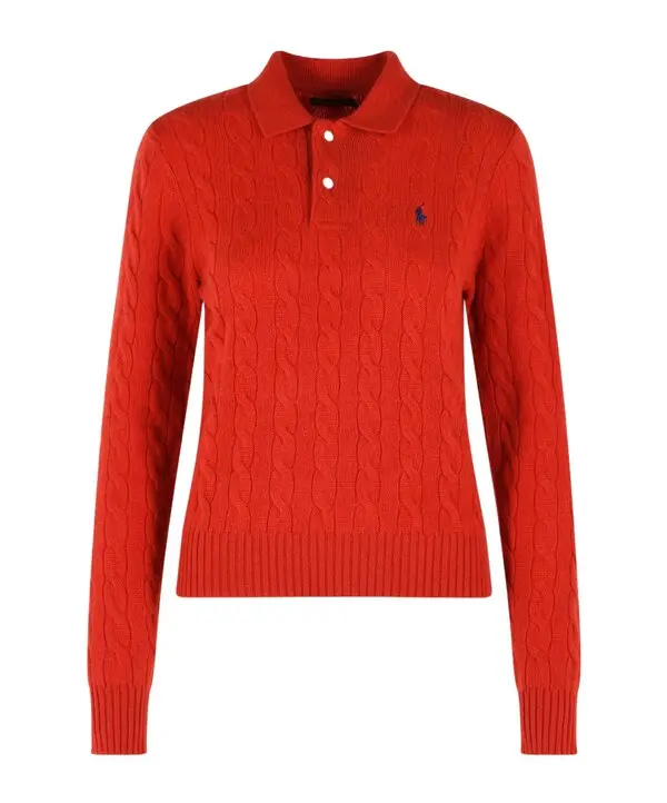 Polo Ralph Lauren Long-sleeve Polo-collar Sweater - Red