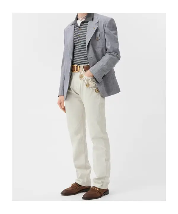 Versace Embellished Straight-leg Jeans