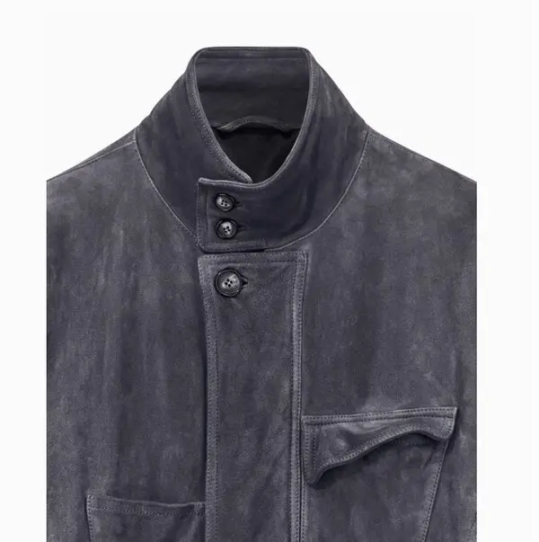 Giorgio Armani Stand Collar Leather Jacket