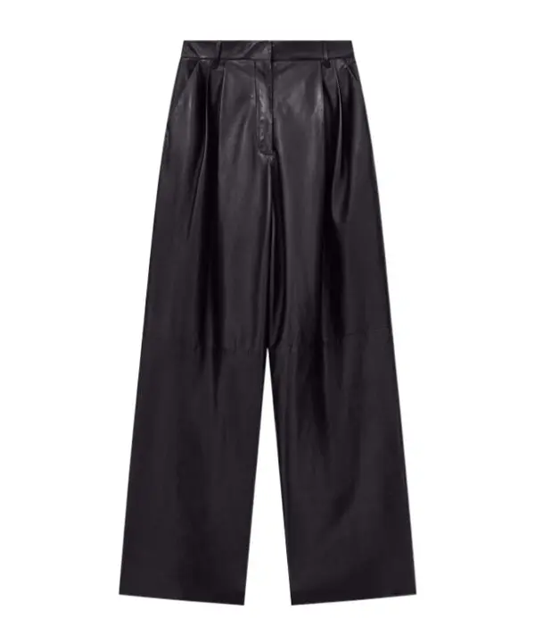 Giorgio Armani Pleated Leather Trousers