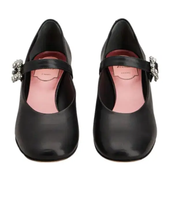 ROGER VIVIER Efflorescence Leather Mary Jane Pumps