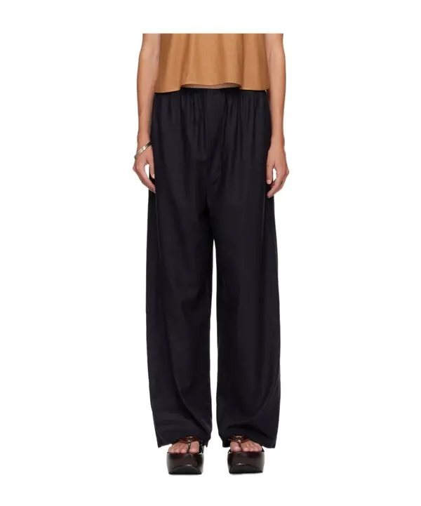 BASERANGE Casual Elastic Waistband Pants - Black