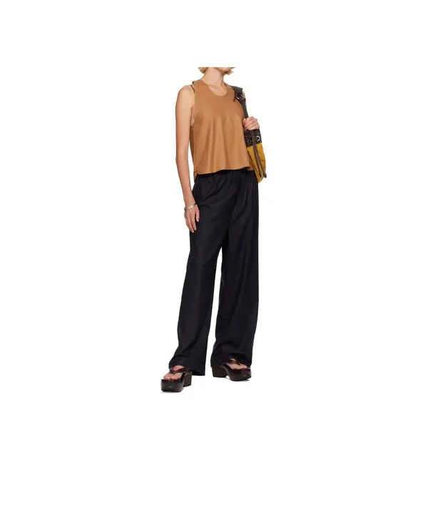 BASERANGE Casual Elastic Waistband Pants - Black