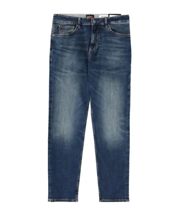 Hugo Boss Logo Patch Faded Jeans - Blue