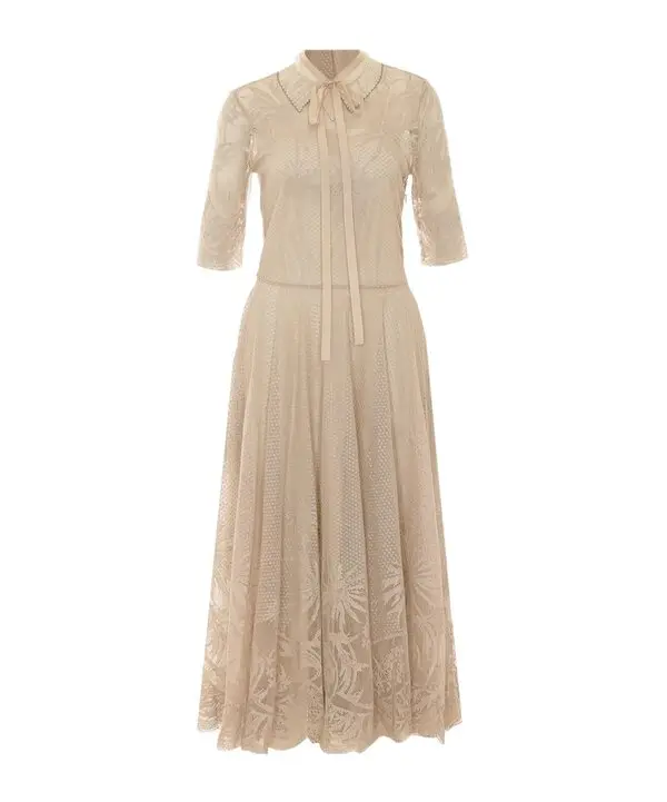 Fabiana Filippi Sheer Lace Midi Dress