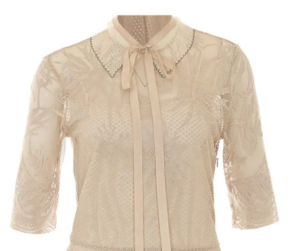Fabiana Filippi Sheer Lace Midi Dress