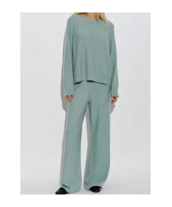Fabiana Filippi Shimmer Knit Wide-leg Trousers