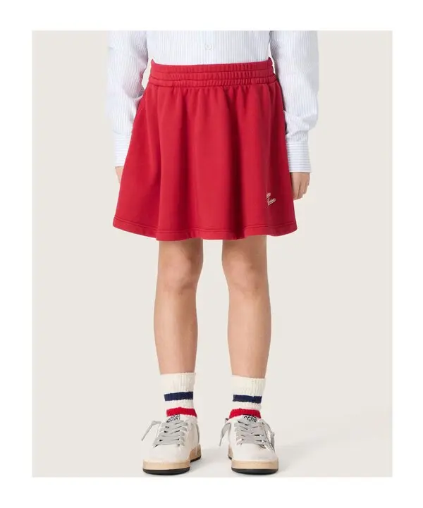 GOLDEN GOOSE Elastic Waist Midi Skirt With Logo Embellishment