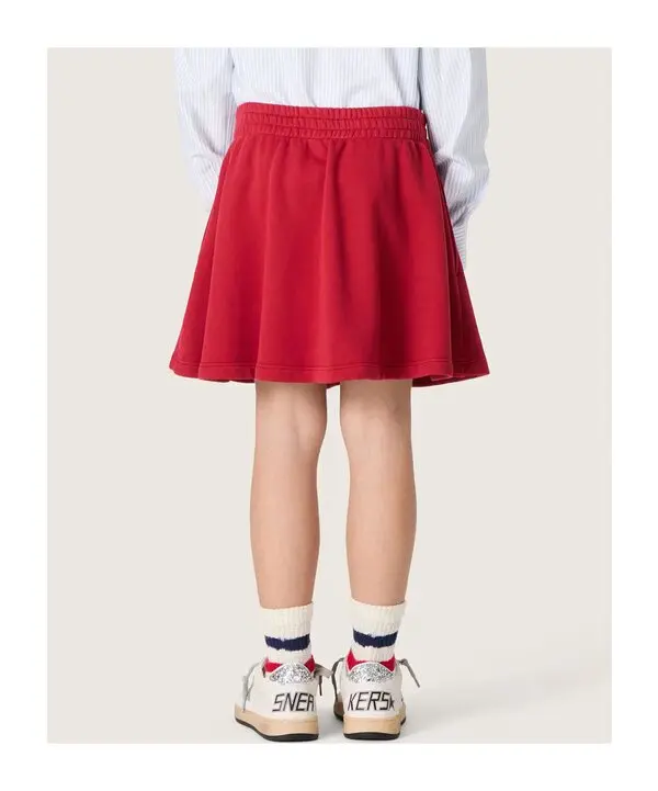 GOLDEN GOOSE Elastic Waist Midi Skirt With Logo Embellishment