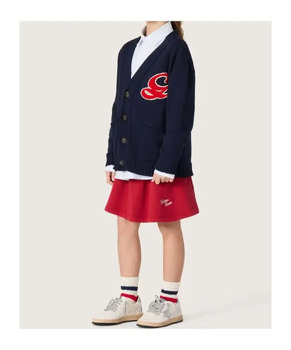 GOLDEN GOOSE Elastic Waist Midi Skirt With Logo Embellishment