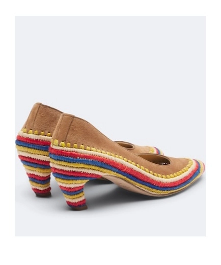 Gabriela Hearst Peggy Suede And Raffia Pumps - Multi-color