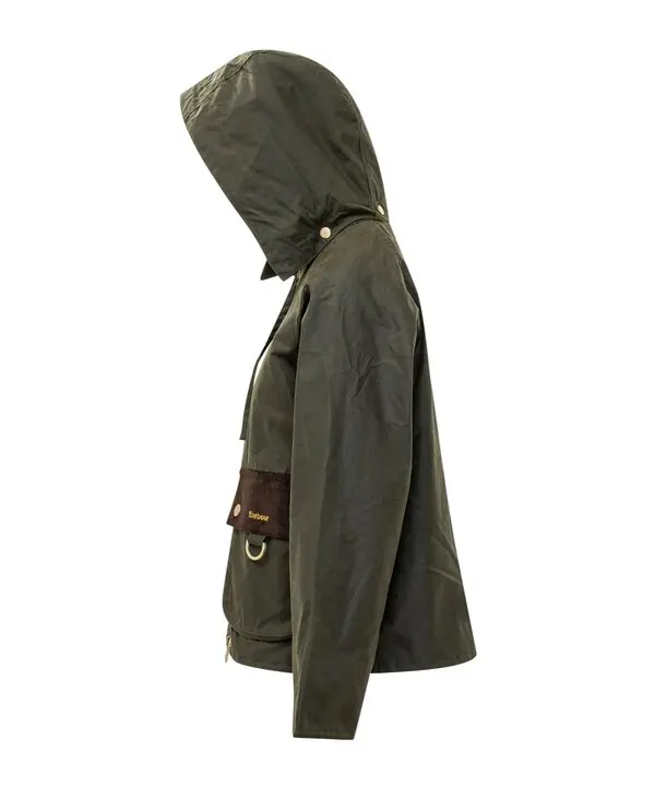 Barbour Carville Jacket With Detachable Hood And Zip Closure