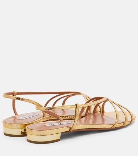 AQUAZZURA Talk To Me Snake-effect Leather Sandals