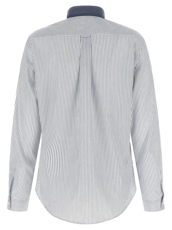 Miu Miu Striped Poplin Shirt - Blue/white