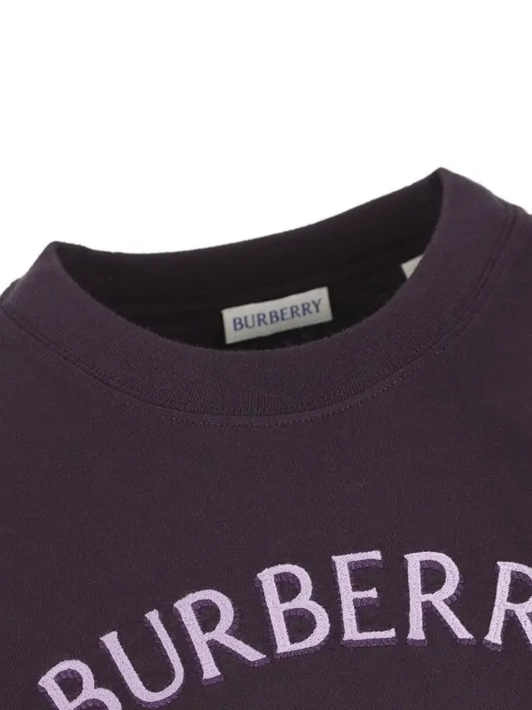 Burberry Logo Embroidered Cotton Crewneck T-shirt