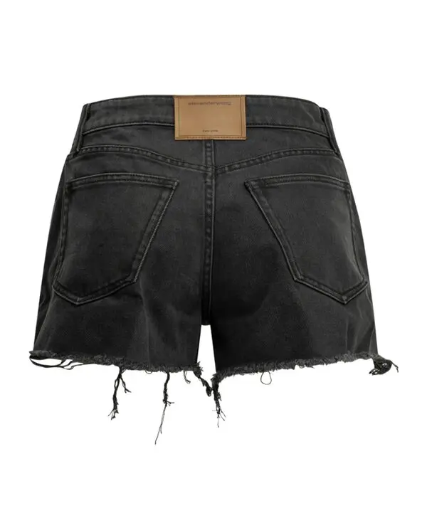 Alexander Wang Embellished Logo Fly Relaxed Shorts