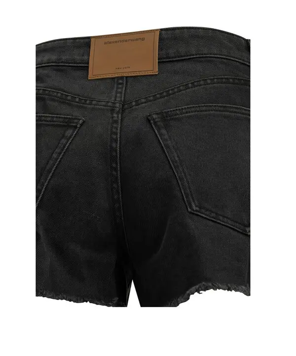 Alexander Wang Embellished Logo Fly Relaxed Shorts