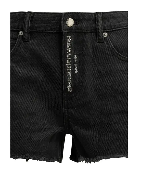Alexander Wang Embellished Logo Fly Relaxed Shorts