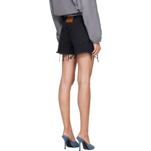 Alexander Wang Embellished Logo Fly Relaxed Shorts