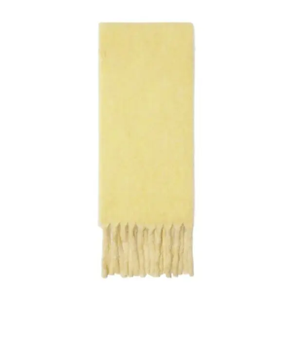 Burberry Logo-intarsia Reversible Fringed Scarf - Sand Color