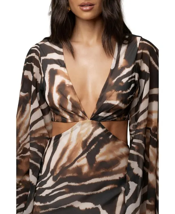 JLUXLABEL Zebra Print Maxi Dress
