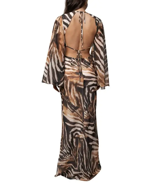 JLUXLABEL Zebra Print Maxi Dress