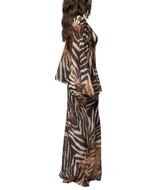 JLUXLABEL Zebra Print Maxi Dress