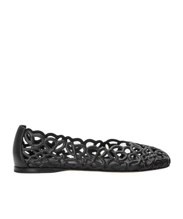 Loewe Anagram Cut-out Ballet Flats - Black