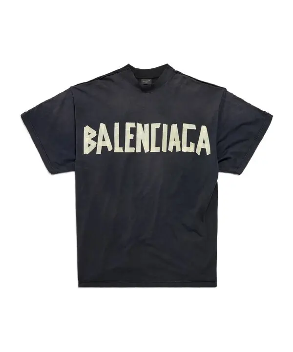 Balenciaga Tape Type Logo Oversized T-shirt - Black