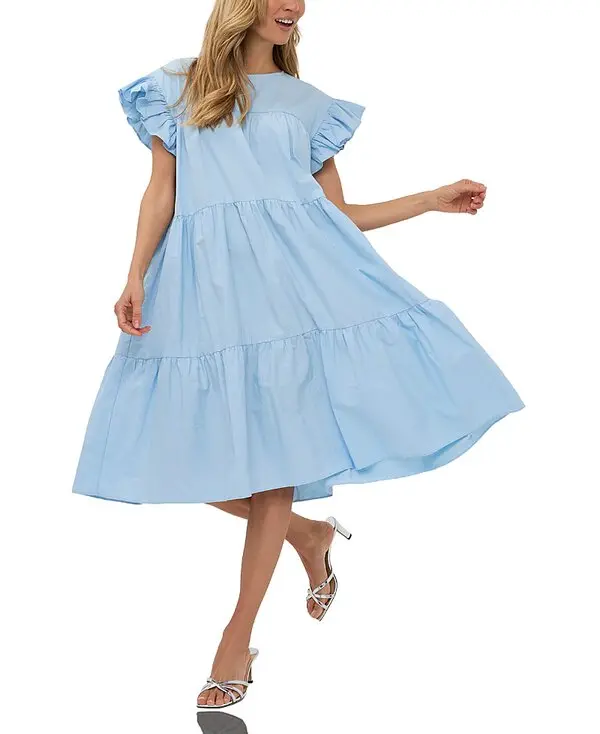 MARIELLE STOKKELAAR Caro Midi Dress - Light Blue