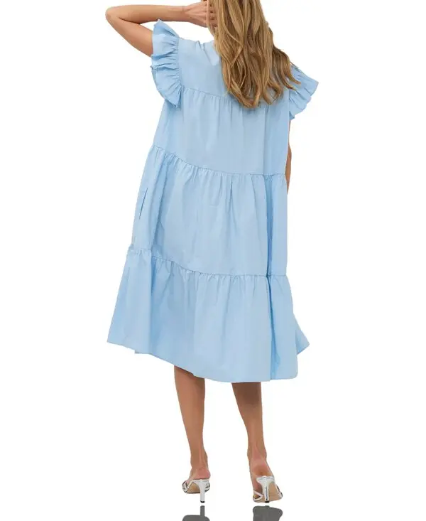 MARIELLE STOKKELAAR Caro Midi Dress - Light Blue