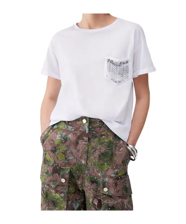 Liu Jo Pocket Embellished T-shirt - White